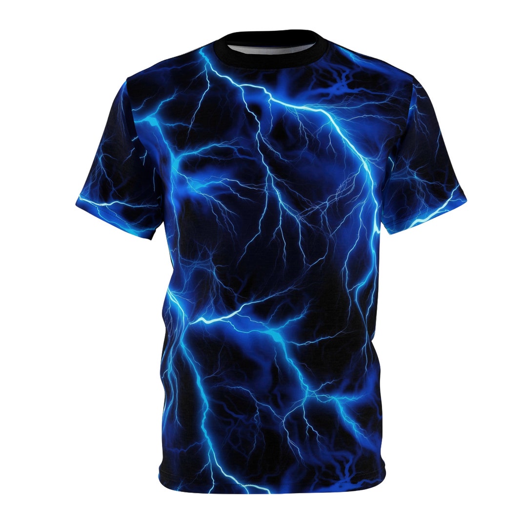 Mens Blue Lightning Rave Shirt, Mens Rave Outfit, Couples Matching Rave ...