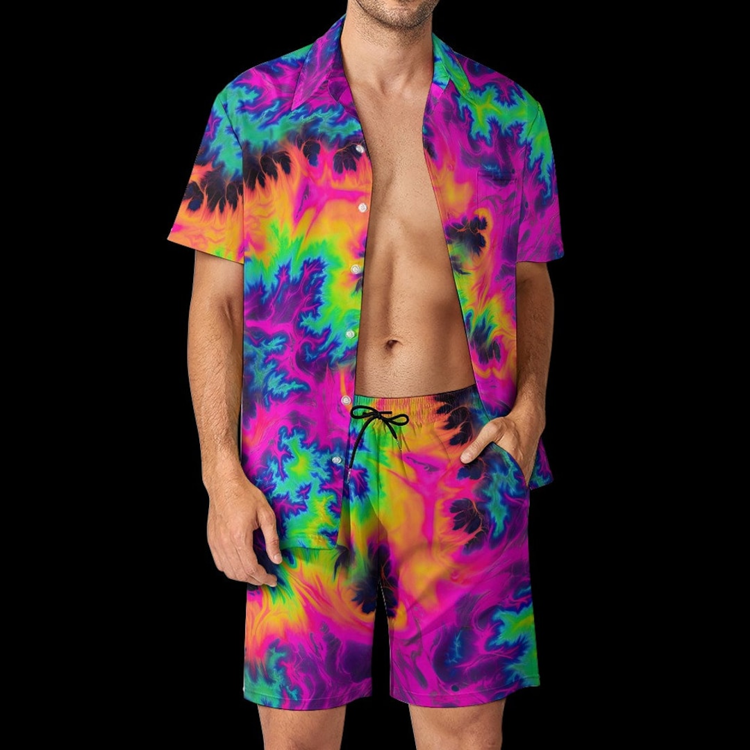 Mens Rave Outfit Set, Mens Rave Top, Mens Rave Shorts, Couples Rave ...