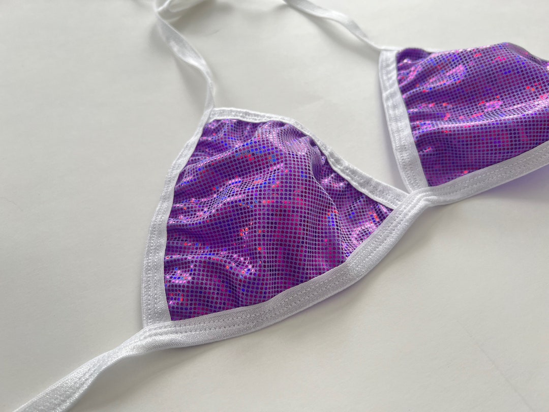 Purple Holographic Rave Top, Purple Rave Outfit Women, Purple ...
