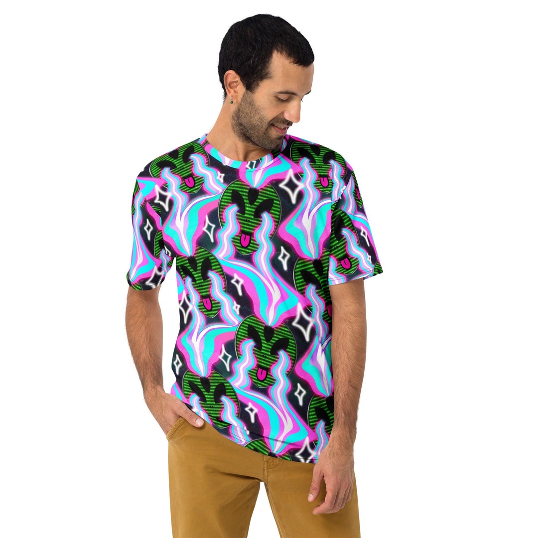Trippy Men's Rave T-shirt, Mens Rave Outfit, Mens Rave Clothing ...