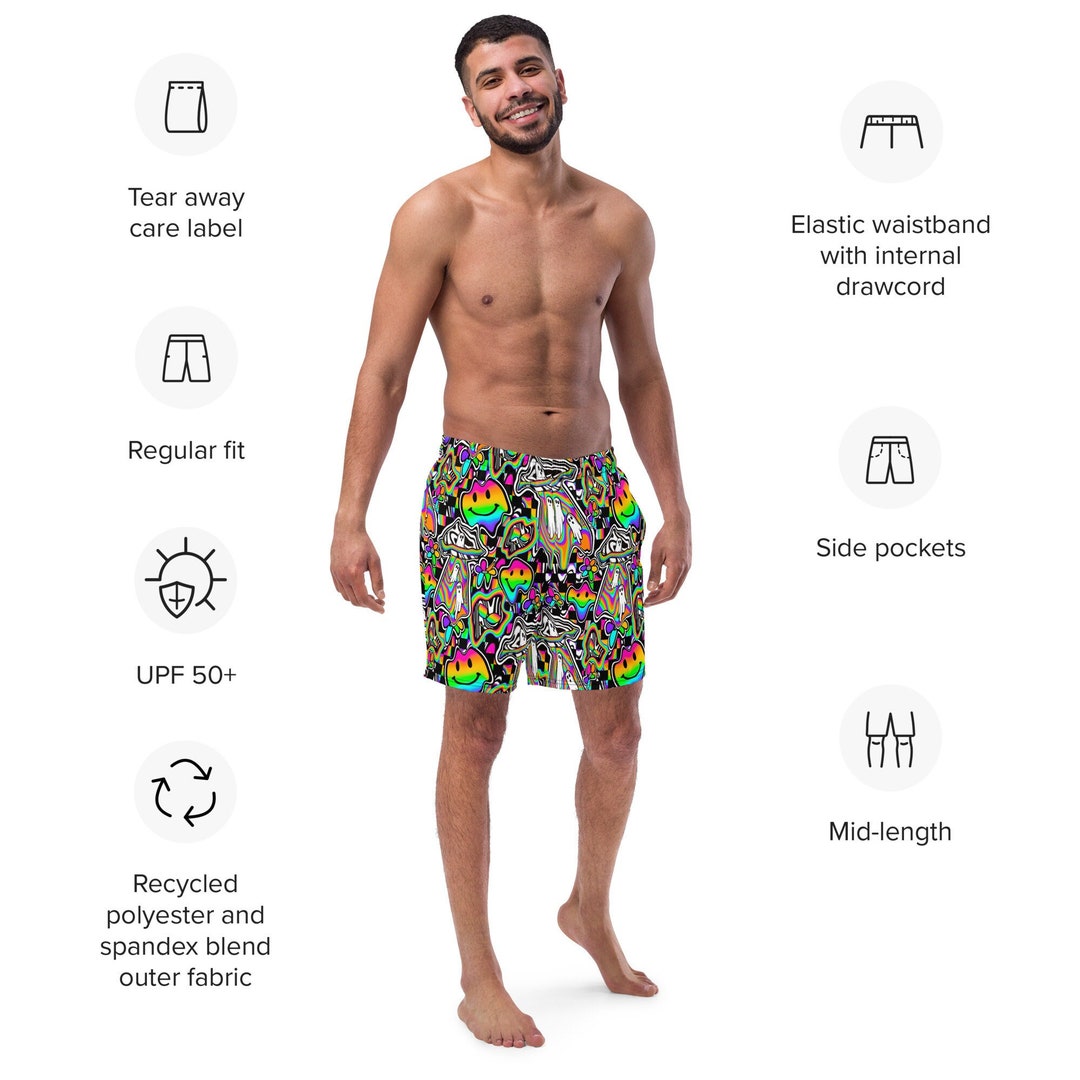 Trippy Men's Rave Shorts, Mens Rave Outfit, Mens Rave Clothing ...