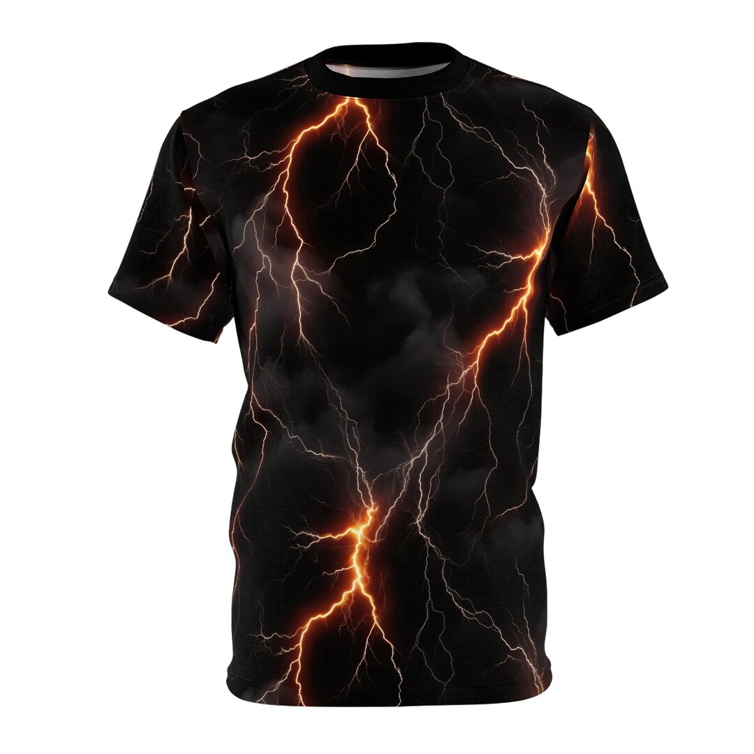 Mens Yellow Orange Lightning Rave Shirt, Mens Rave Outfit, Couples ...