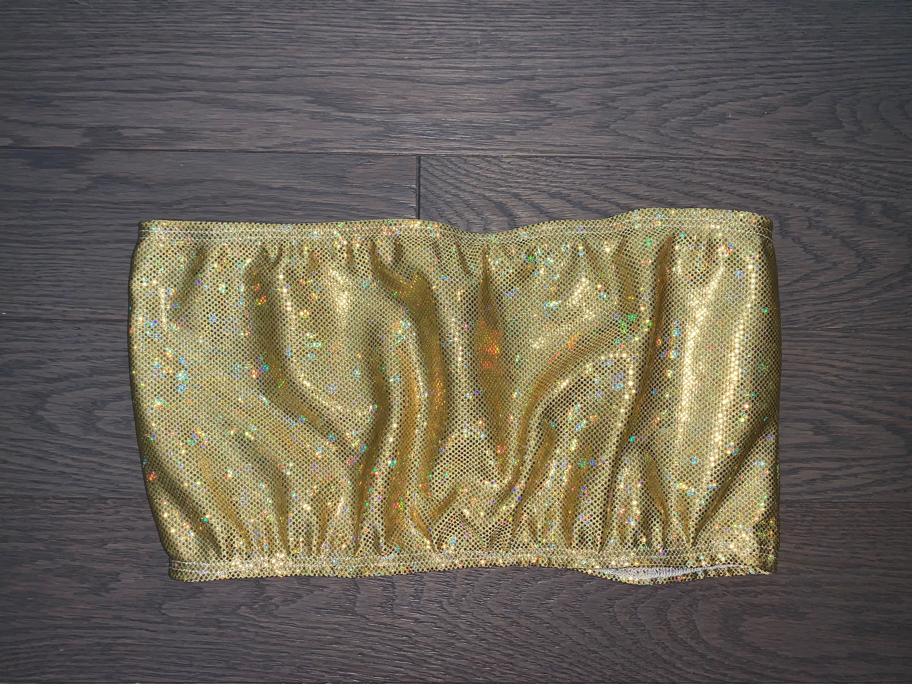 Gold holographic rave top gold rave top gold boob tube gold | Etsy
