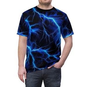 Mens Blue Lightning Rave Shirt, Mens Rave Outfit, Couples Matching Rave ...