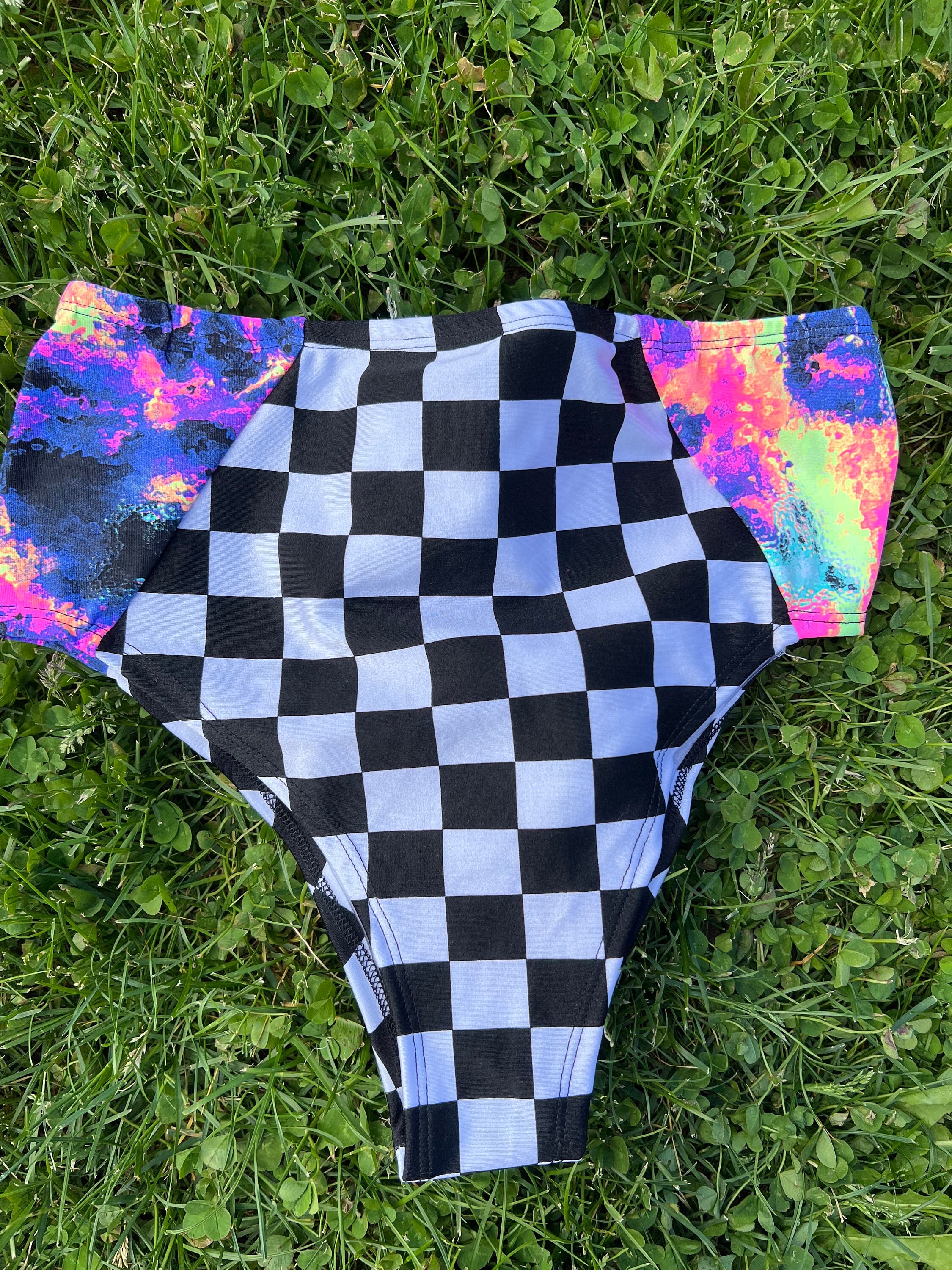 Rave Top Outfit Set Women, Rave Top Sports Bra Rave Tank Top, Checkered ...