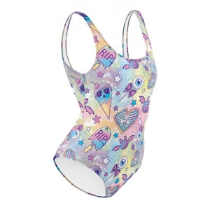 Pastel Gothic Rave Bodysuit, Plus Size Rave Outfit, Halloween Rave ...