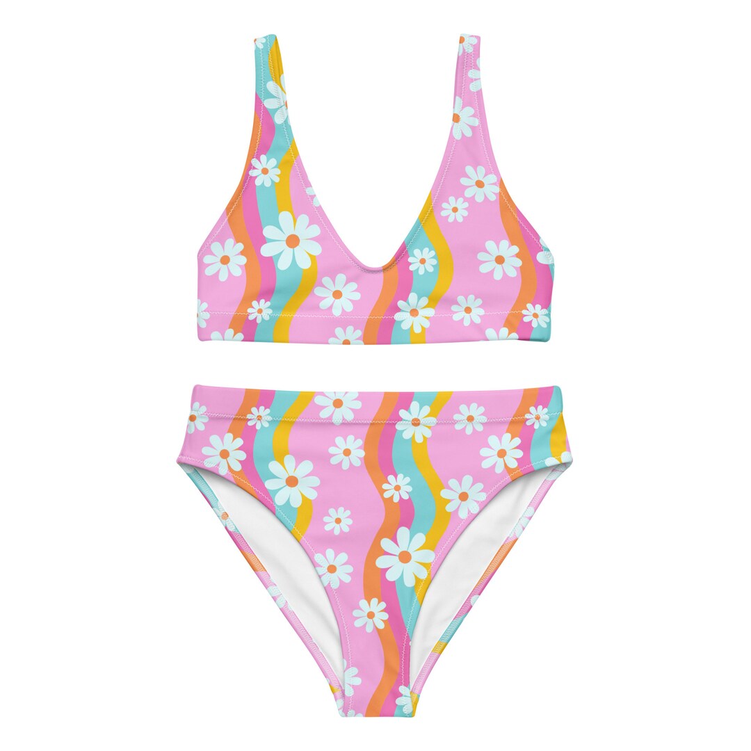Pink Groovy Floral Rave Outfit Set, Womens Festival Outfit Set, Rave ...