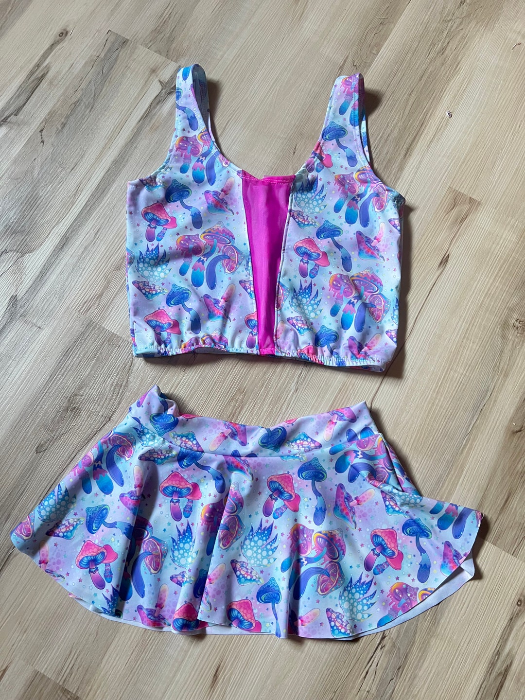 Mushroom Rave Outfit Set Women, Trippy Rave Outfit, Cropped Rave Top ...