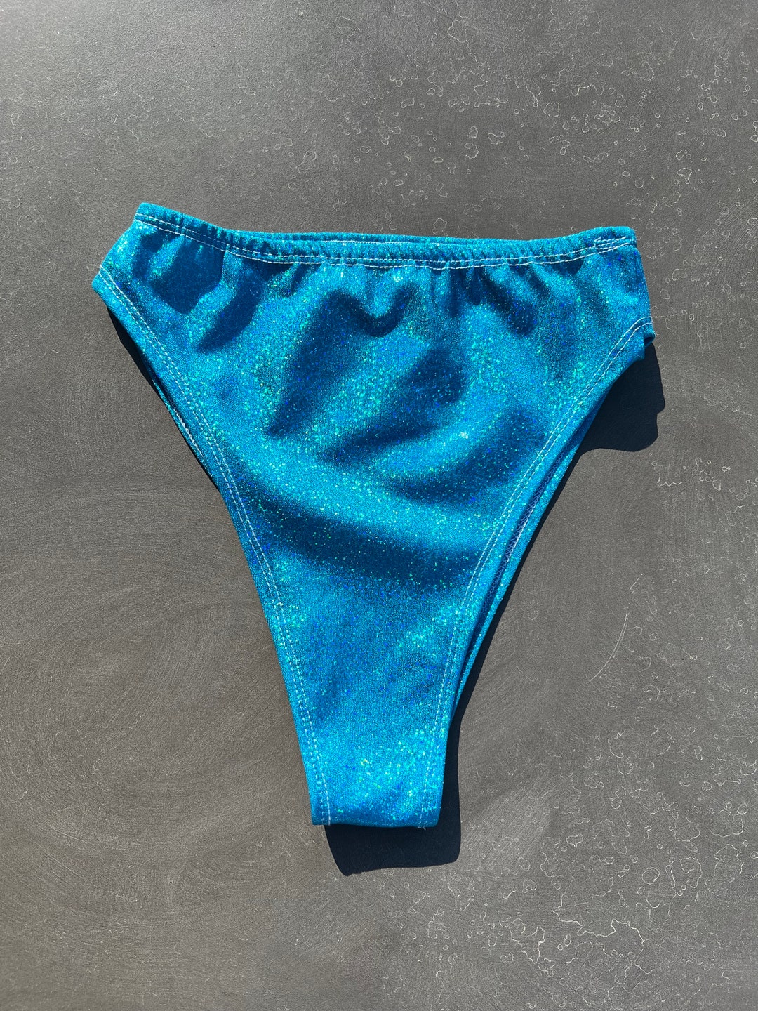 Rave Bottoms Blue Iridescent Thigh High, High Waisted Rave Bottoms ...