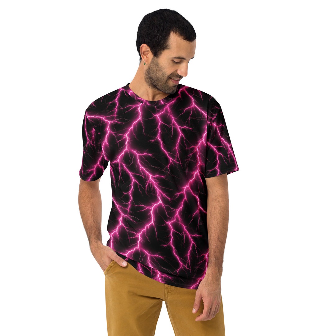 Pink Men's Rave Tshirt, Mens Plus Size Rave Outfit Set, Mens Rave ...