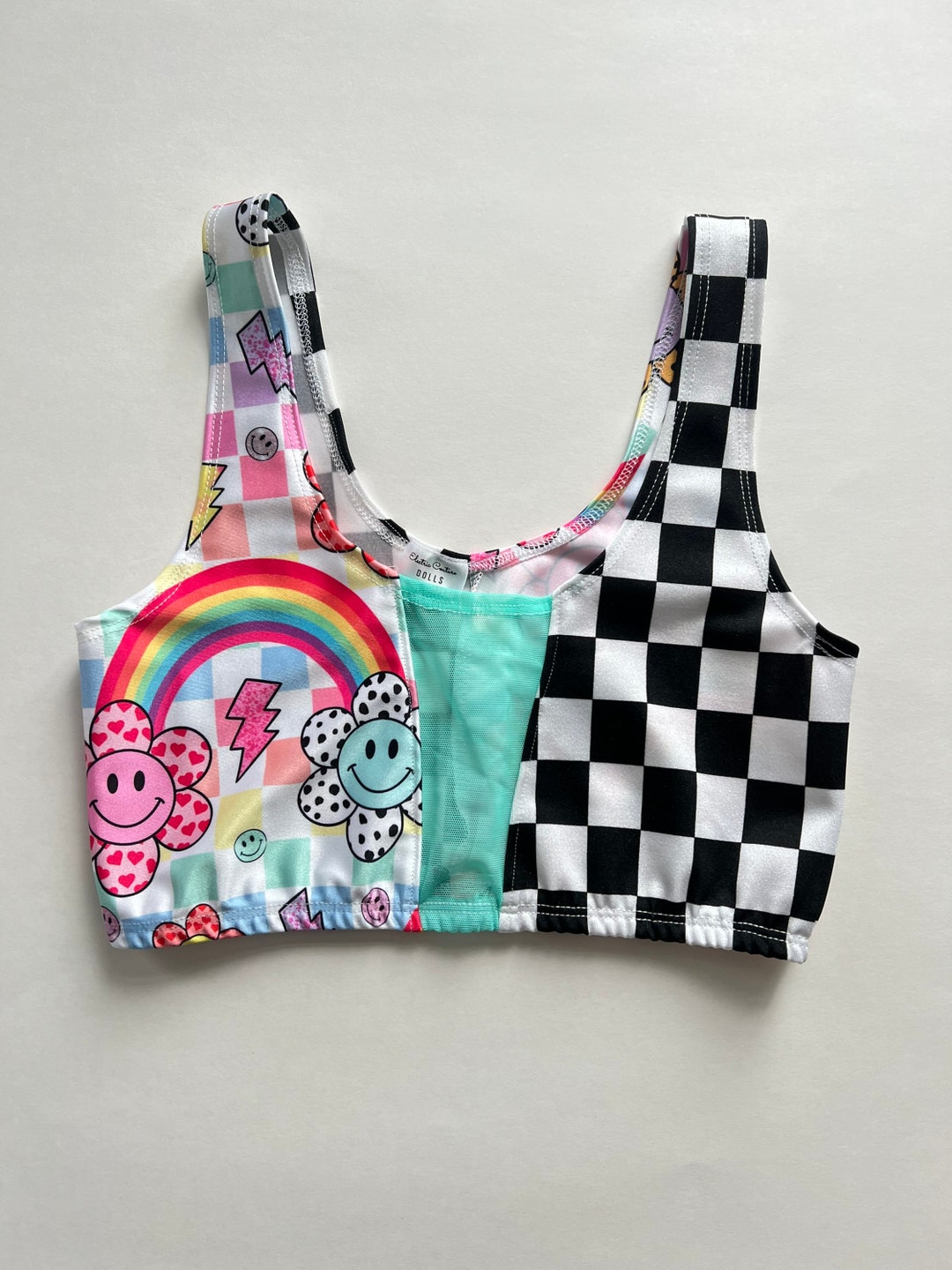 CHECK CHECK BANG Mesh Rave Top, Rave Outfit, Cropped Tank Top, Sports ...