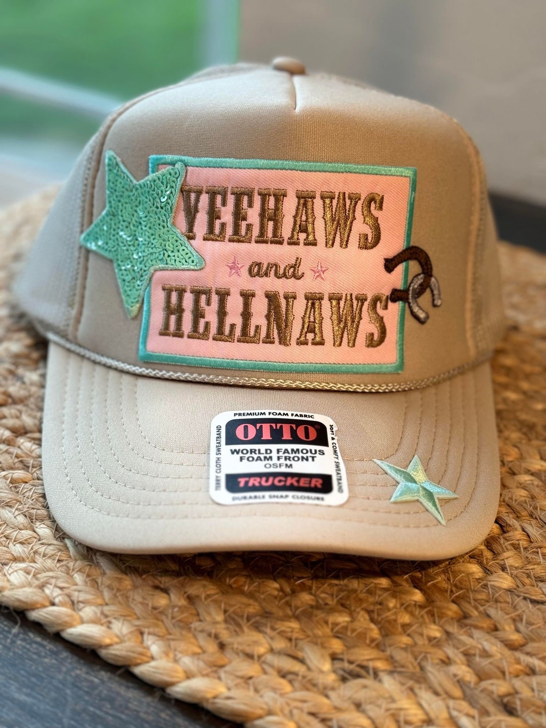 Yeehaw Embroidered Trucker Hat Star Patch Trendy Western Style Cap Free ...