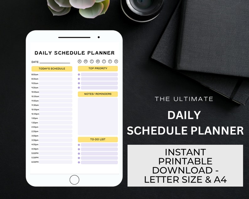 Daily Planner Daily Schedule Template Day Schedule Template - Etsy