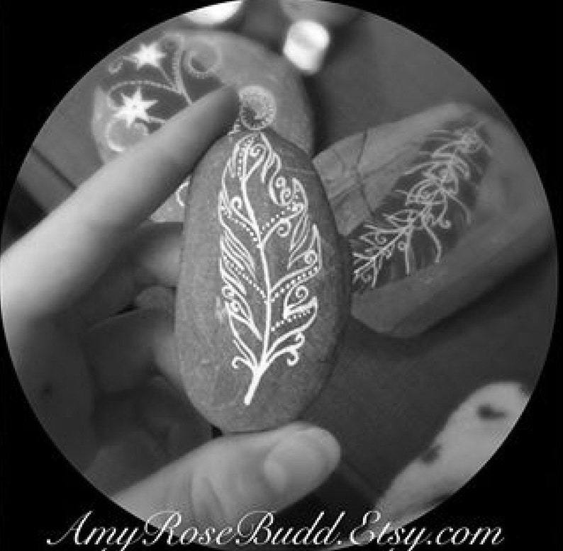 Aztec Design Painted Rocks Chevron designs Stone Wedding | Etsy