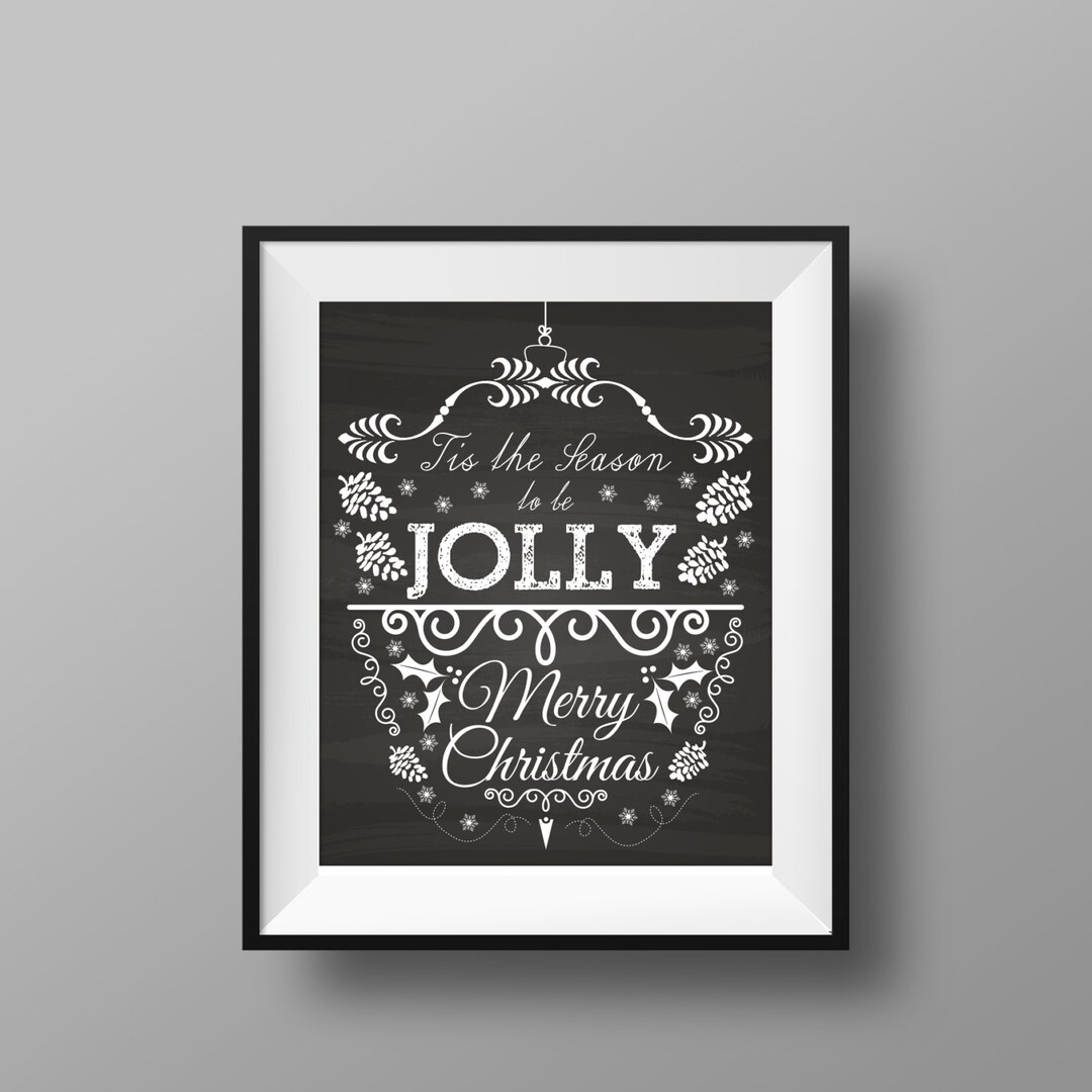 Tis the Season to Be Jolly Merry Christmas Sign Holiday Decor Holiday ...
