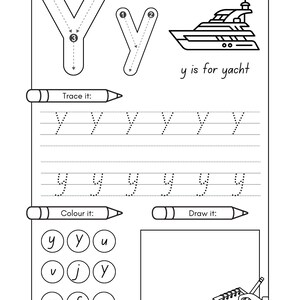 Alphabet Worksheets A-Z - 26 Pages - Etsy