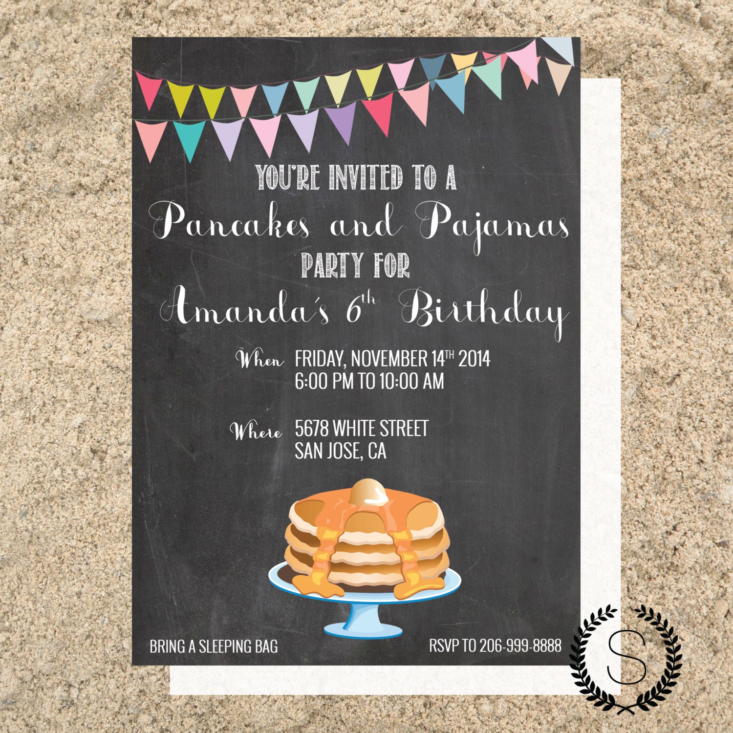 Crêpes & pyjamas Birthday Party Invitation Invitation fête - Etsy Canada