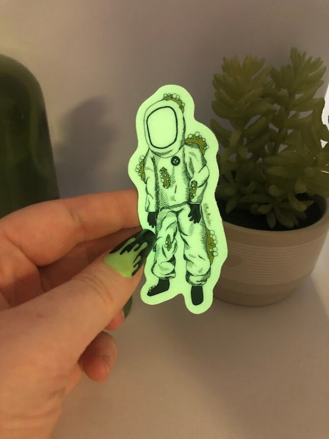 Hazmat Glow Guy Vinyl Sticker Waterproof Glowing Sci Fi Science Fiction ...