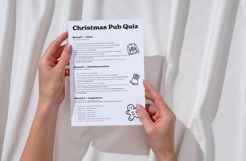 Printable Christmas Quiz, Christmas Pub Quiz With Answers, Christmas ...