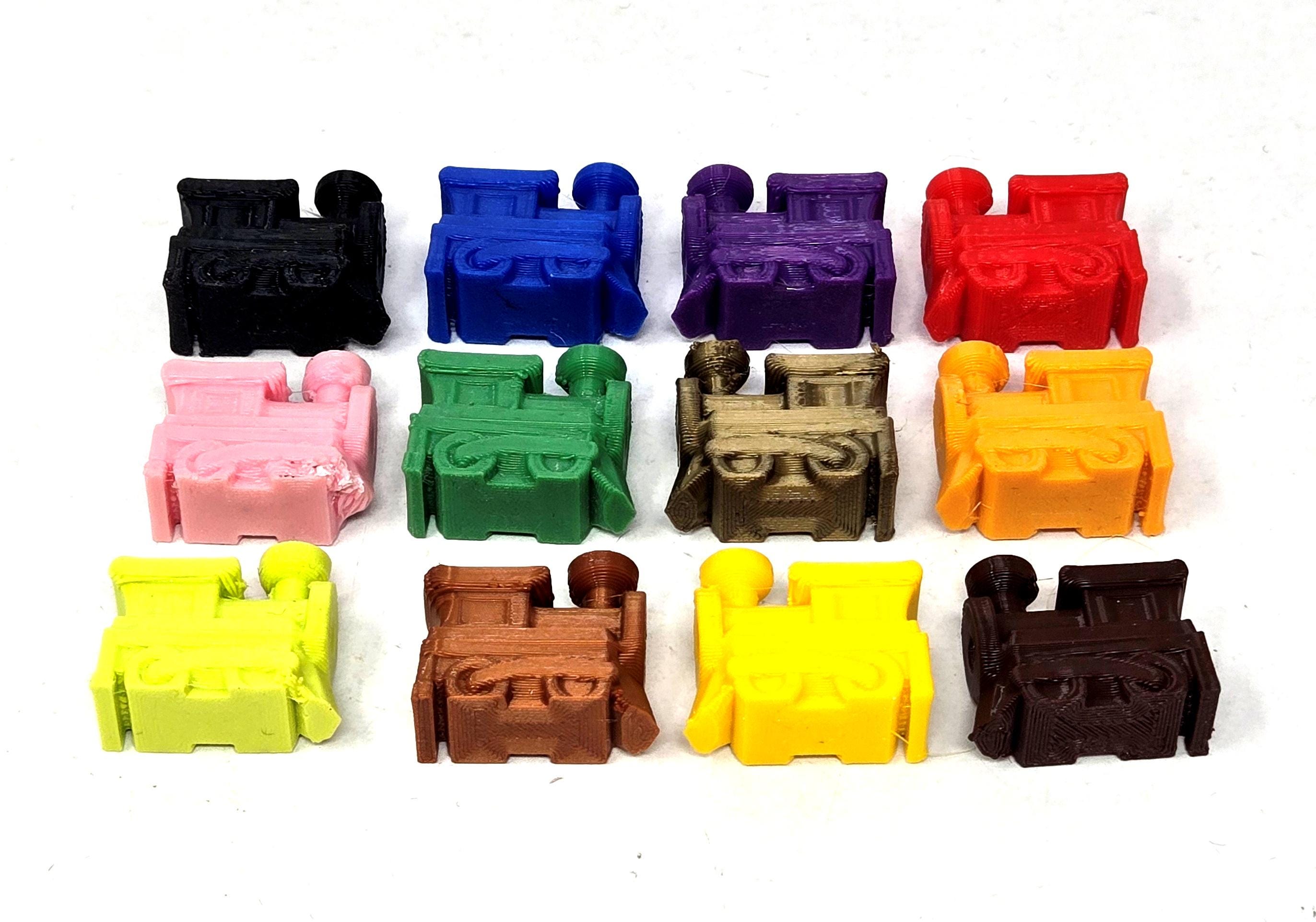 3D Printed PLA Plastic Trains & Train Station Hub for Mexican Dominoes ...