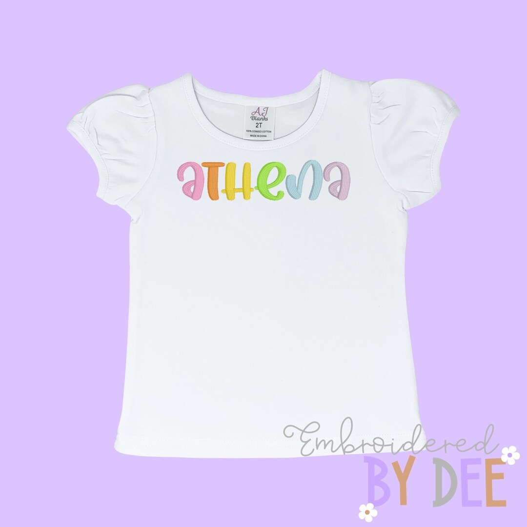 Personalized Girls Name Embroidered Shirt Embroidered Name Shirt ...