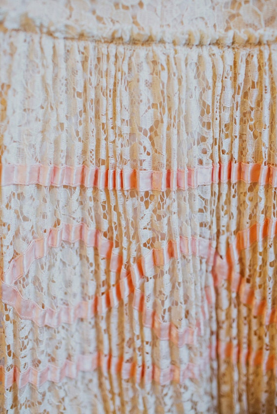 Vintage Lace and Ribbon Tea-Length Wedding Dress - Gem