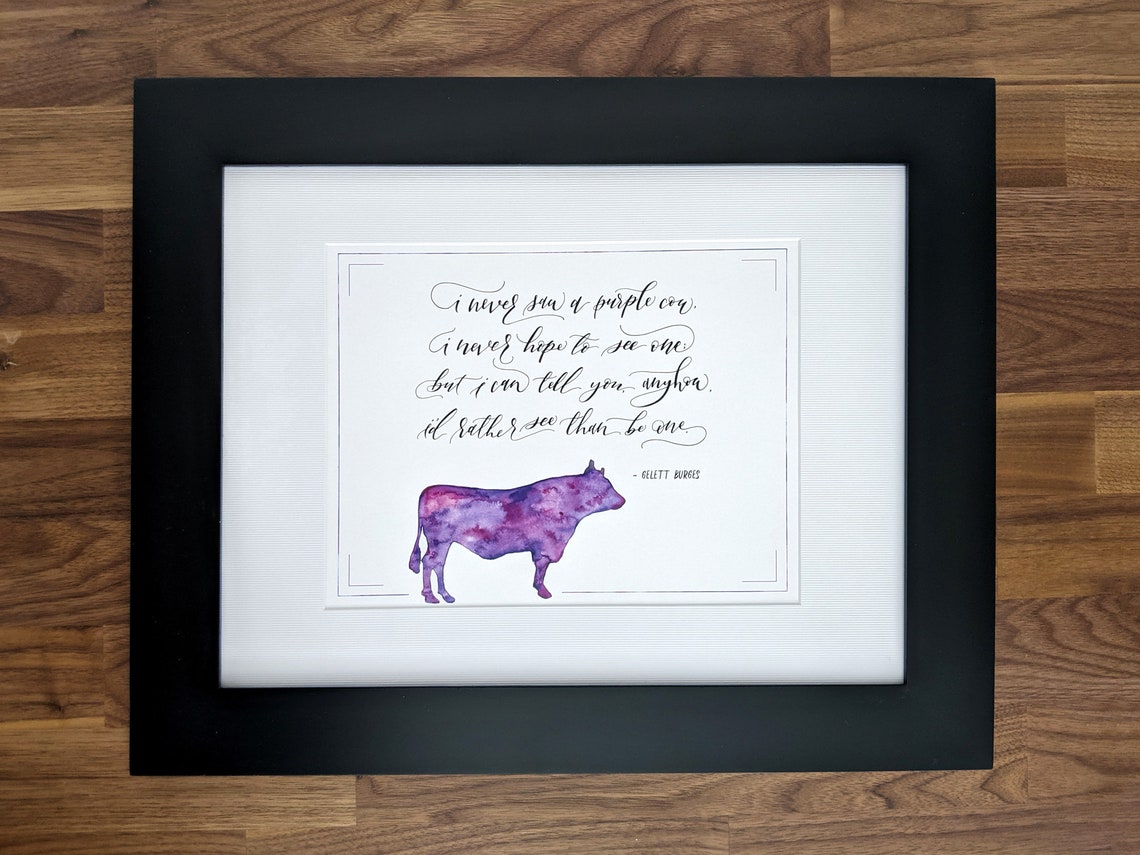 PRINTABLE Purple Cow Poem Digital Download by Gelett Burges - Etsy Canada