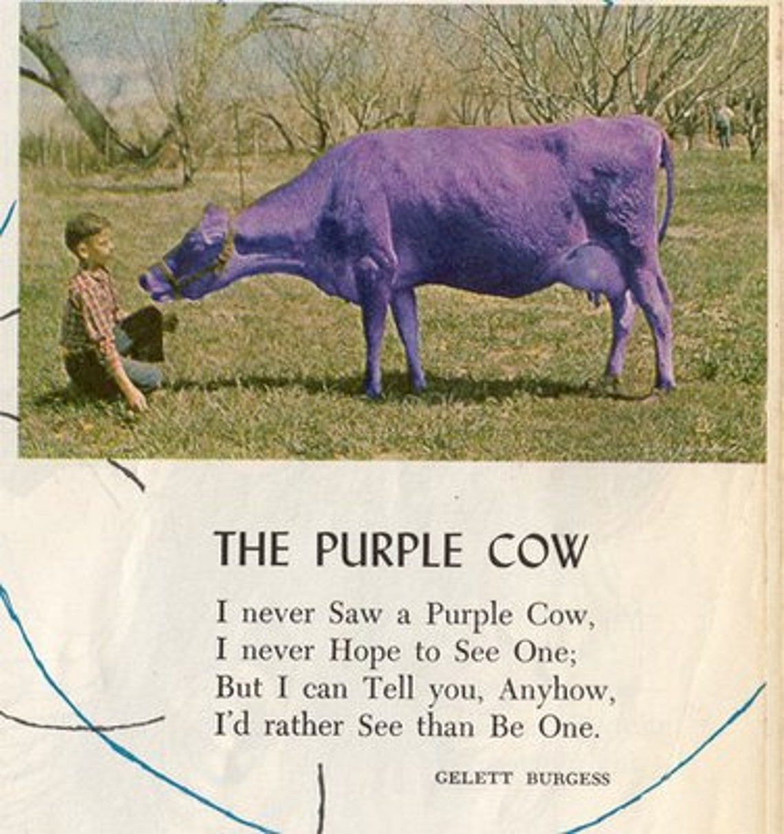 PRINTABLE Purple Cow Poem Digital Download by Gelett Burges - Etsy Canada