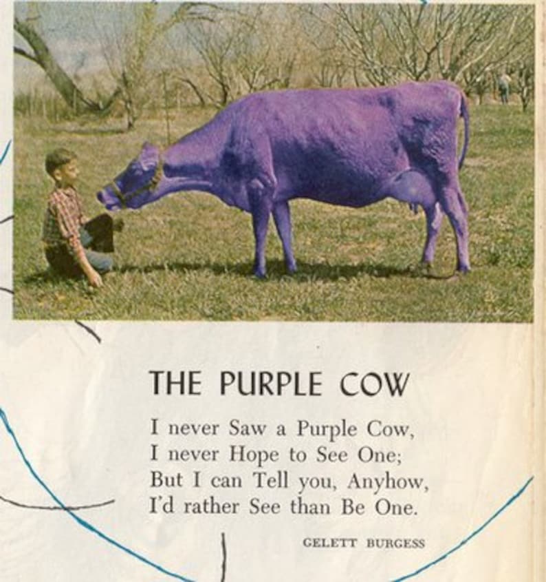 PRINTABLE Purple Cow Poem Digital Download by Gelett Burges - Etsy Canada