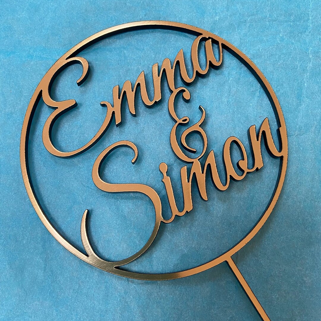 Wedding Cake Topper With Name/s or Initials in Hoop Design.wedding ...