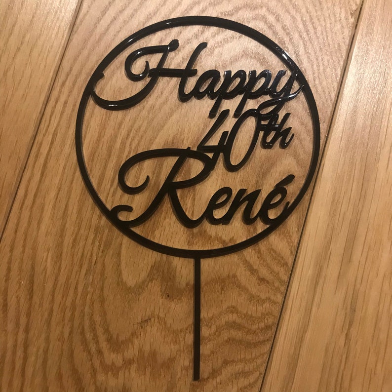 Birthday Cake Topper Circle Design Personalised With ANY Age | Etsy