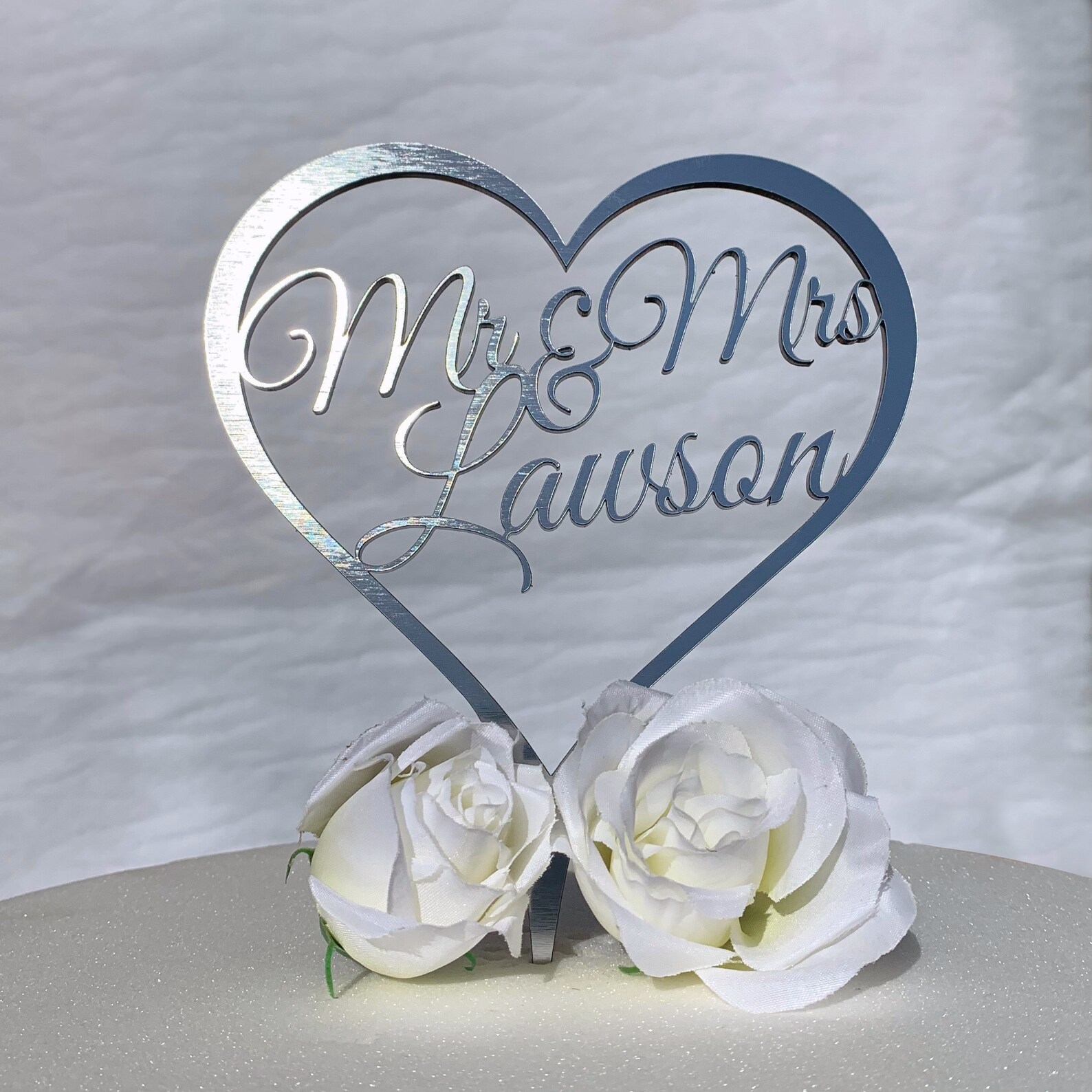 Wedding Cake Topper. Personalised Heart Cake Topper for | Etsy