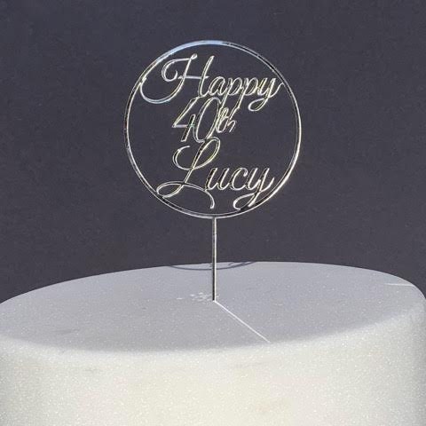 Birthday Cake Topper Circle Design Personalised With ANY Age | Etsy