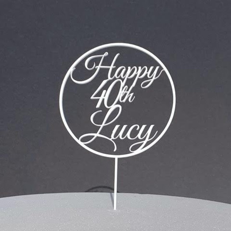 Birthday Cake Topper Circle Design Personalised With ANY Age | Etsy