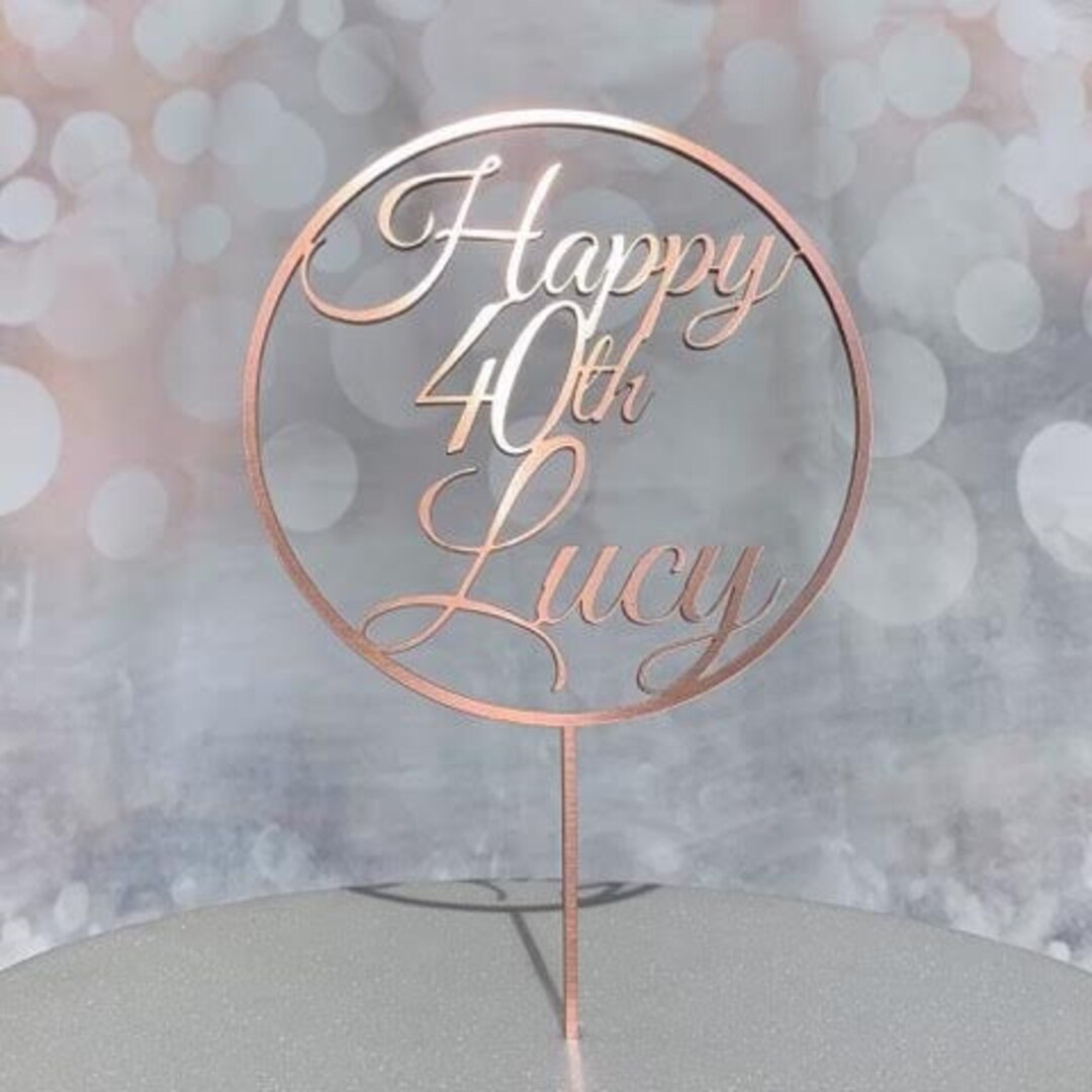 Birthday Cake Topper Circle Design Personalised With ANY Age and Name ...