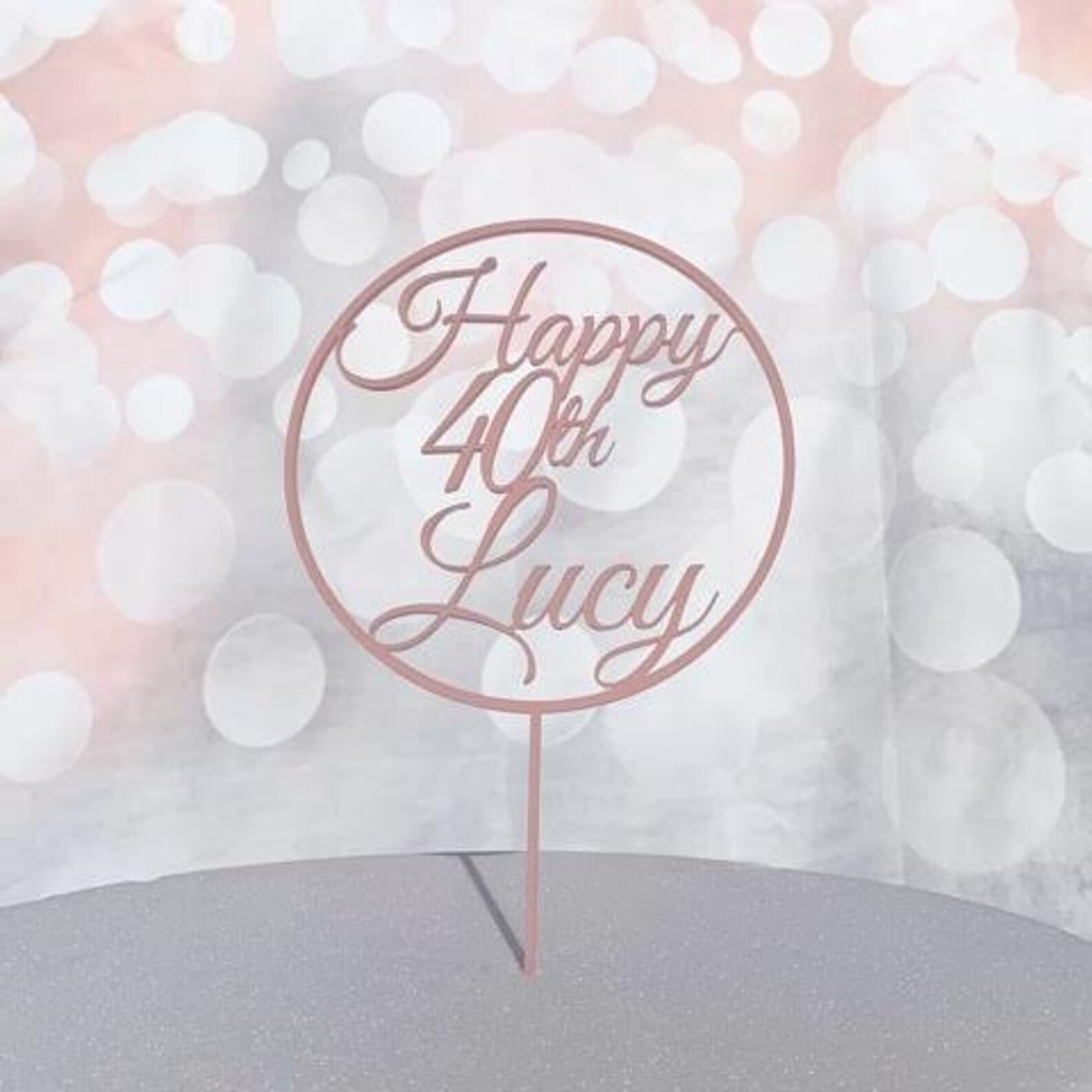 Birthday Cake Topper Circle Design Personalised With ANY Age | Etsy