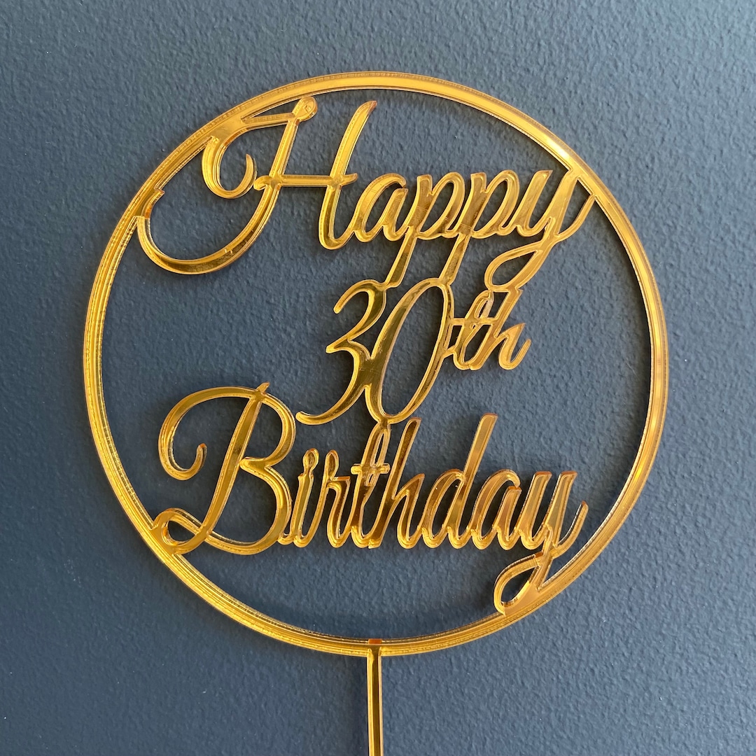 Birthday Cake Topper Circle Design Personalised With ANY Age.acrylic ...