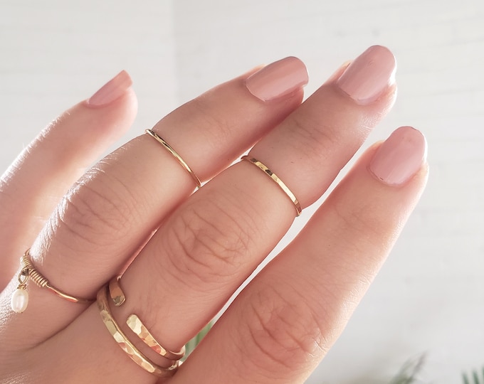 14k Gold or Rose Fill Knuckle Ring, Knuckle Rings,mid Rings,above ...