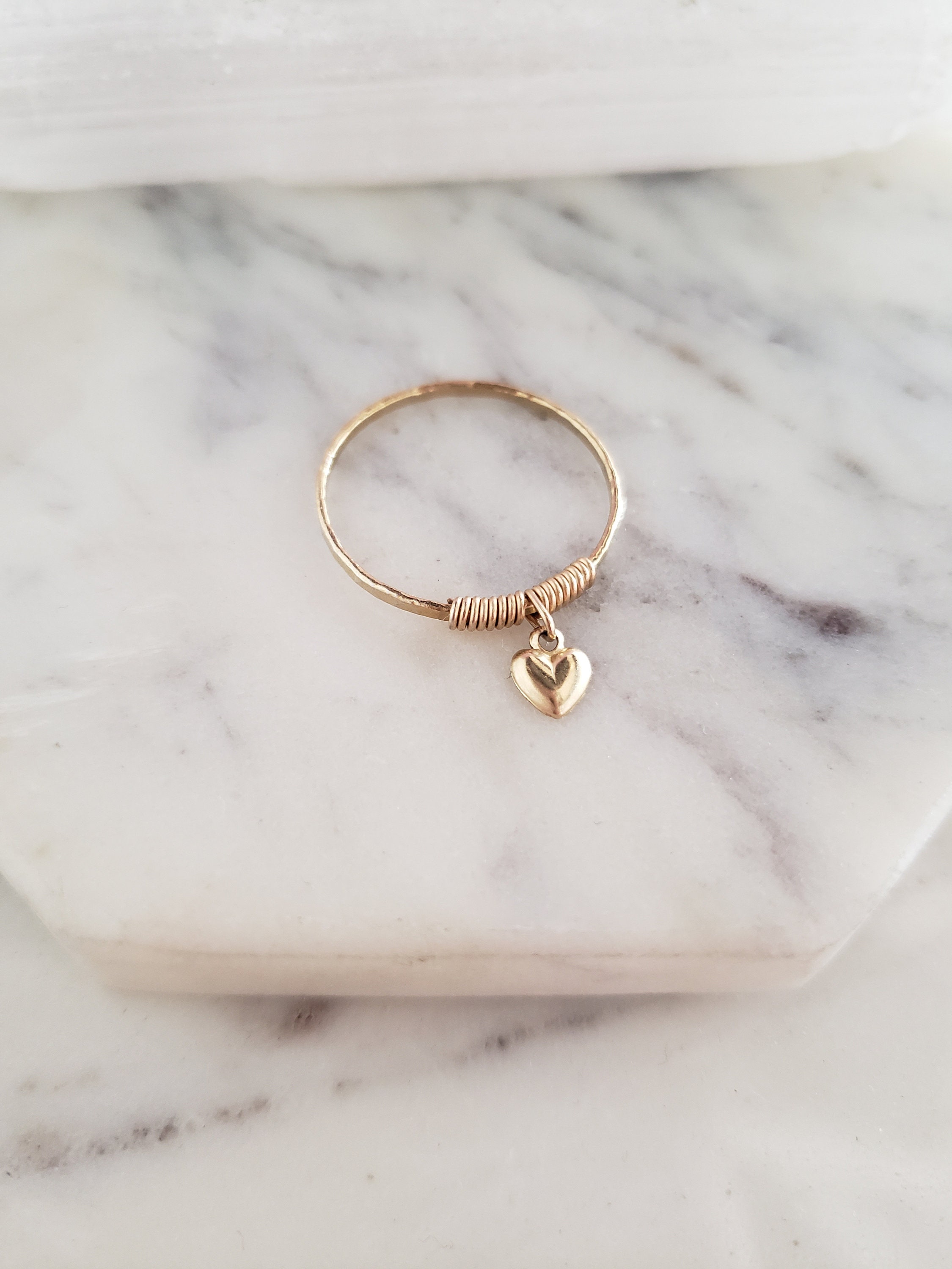Tiny Heart Ring Heart Ring Promise Ring Dainty Gold Filled | Etsy