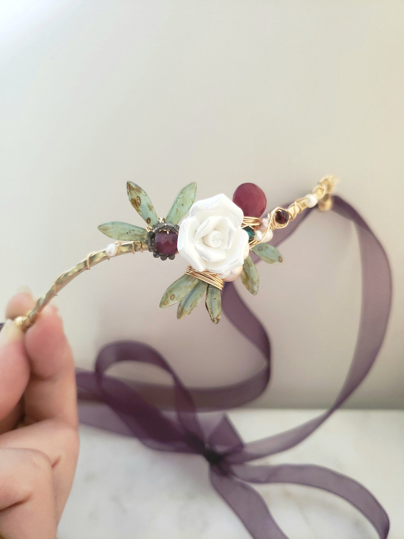 Bridal Circlet, Fairytale Wedding Crown, Rose Flower Crown, Bridal ...