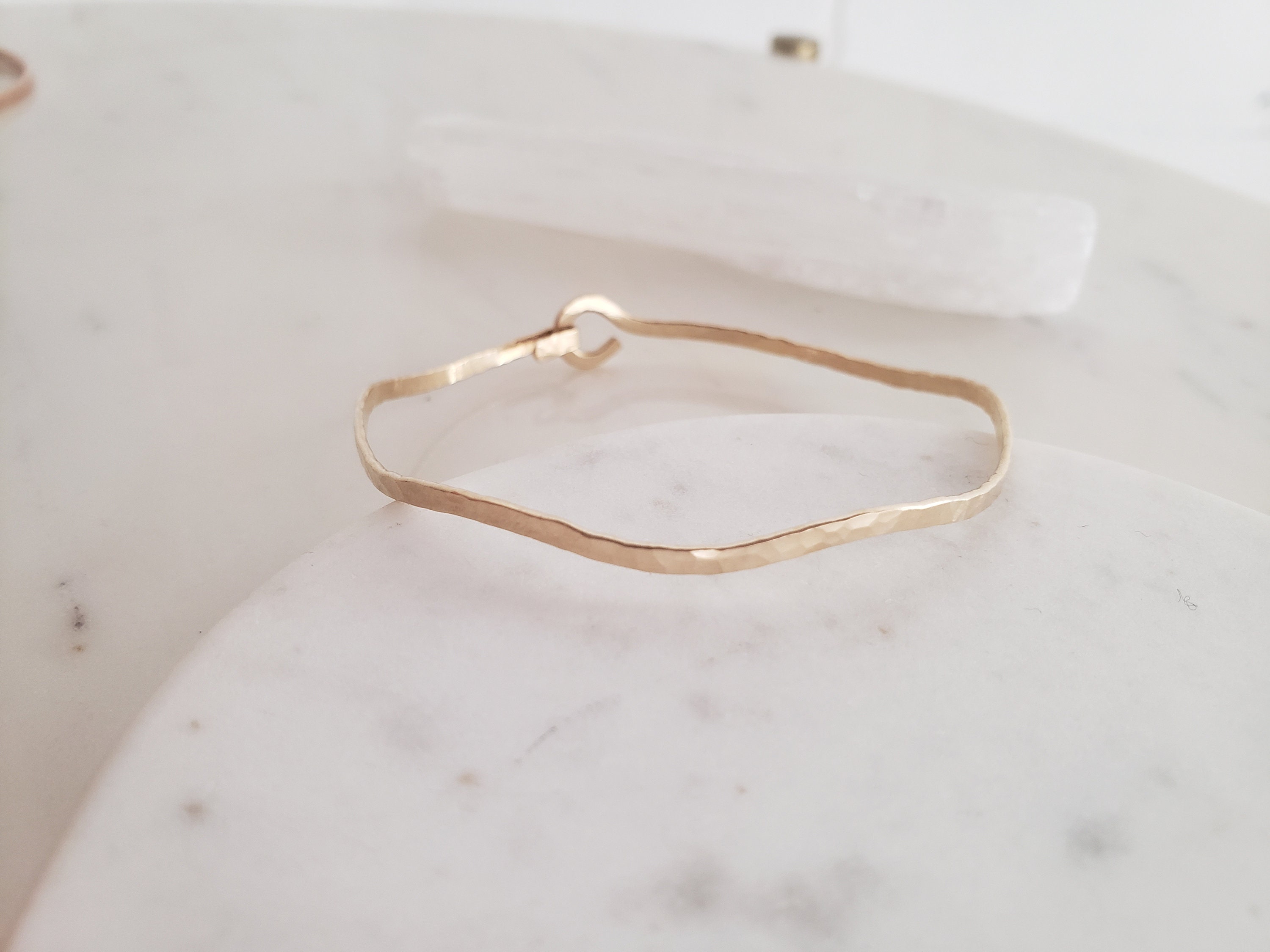 Rolled Gold Bangle Gold Bangle Simple Gold Bracelet Wavy | Etsy