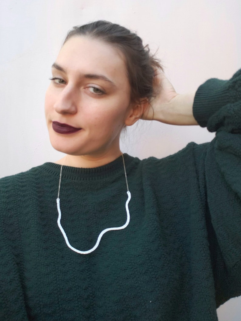 Wavy Sterling Silver Hammered Collar Necklace, Organic Shape Bib ...