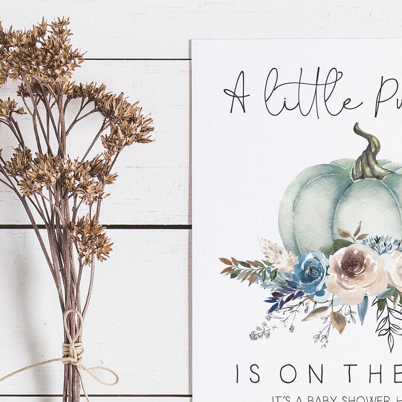 Little Pumpkin Fall Baby Shower Invitation Printable Gender | Etsy