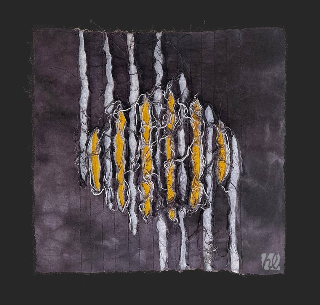 ORIGINAL "sunset" Textile Art, Fabric Dye Art, Abstract Art, Wall ...