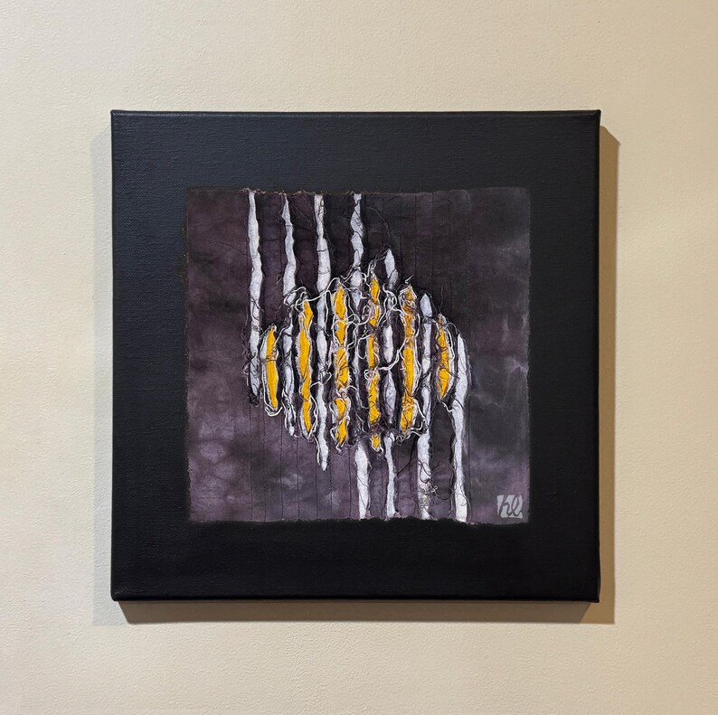 ORIGINAL "sunset" Textile Art, Fabric Dye Art, Abstract Art, Wall ...