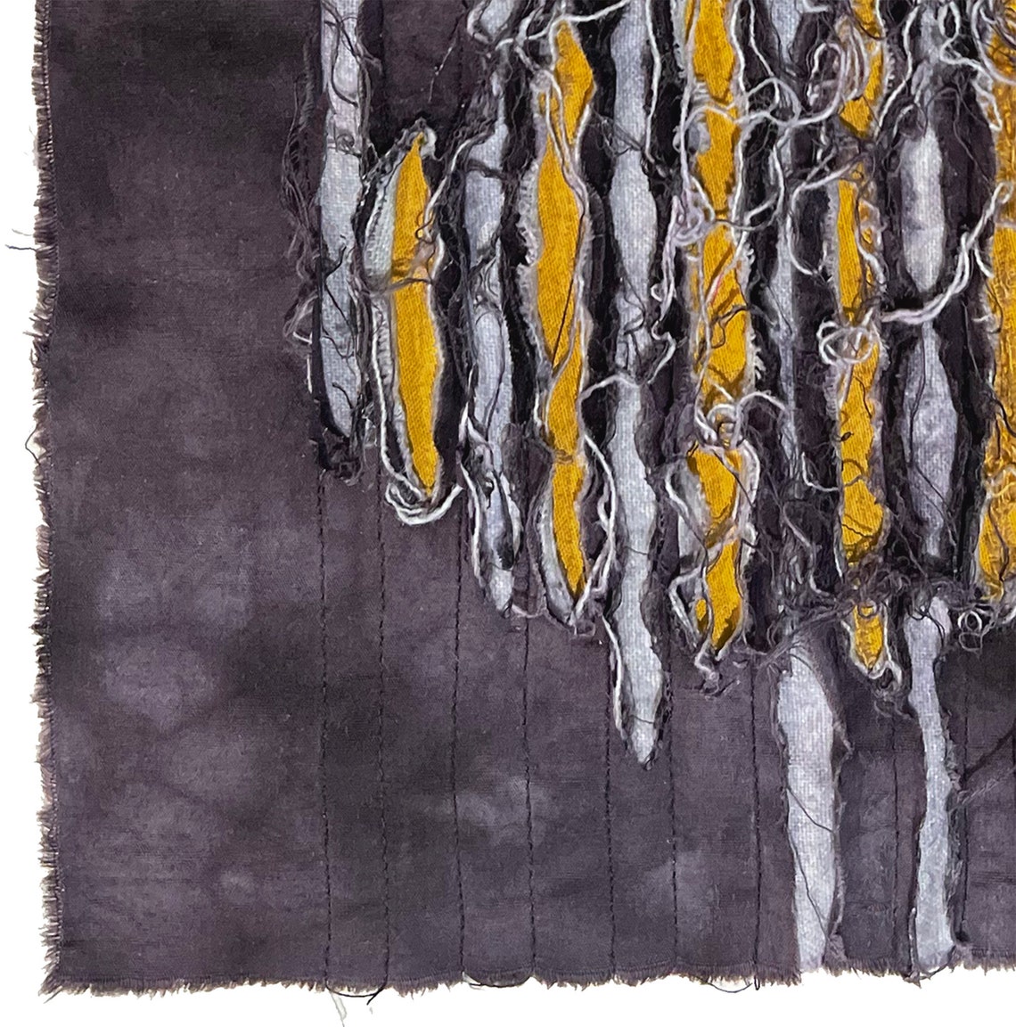 ORIGINAL "sunset" Textile Art, Fabric Dye Art, Abstract Art, Wall ...