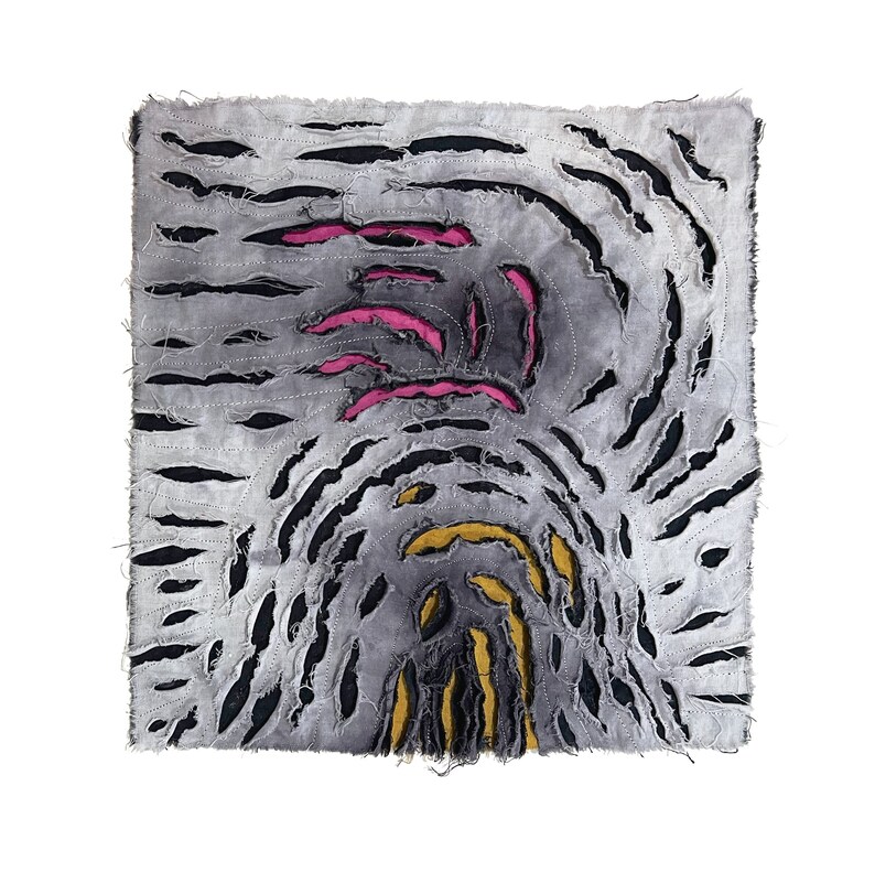 ORIGINAL "volcano" Textile Art, Fabric Dye Art, Abstract Art, Wall ...
