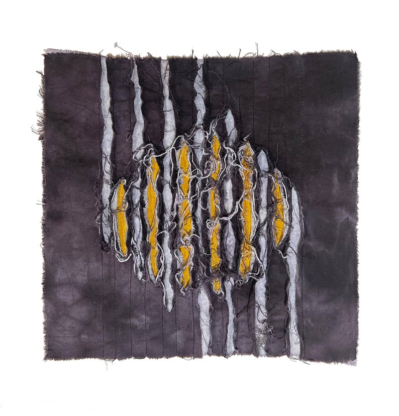 ORIGINAL "sunset" Textile Art, Fabric Dye Art, Abstract Art, Wall ...