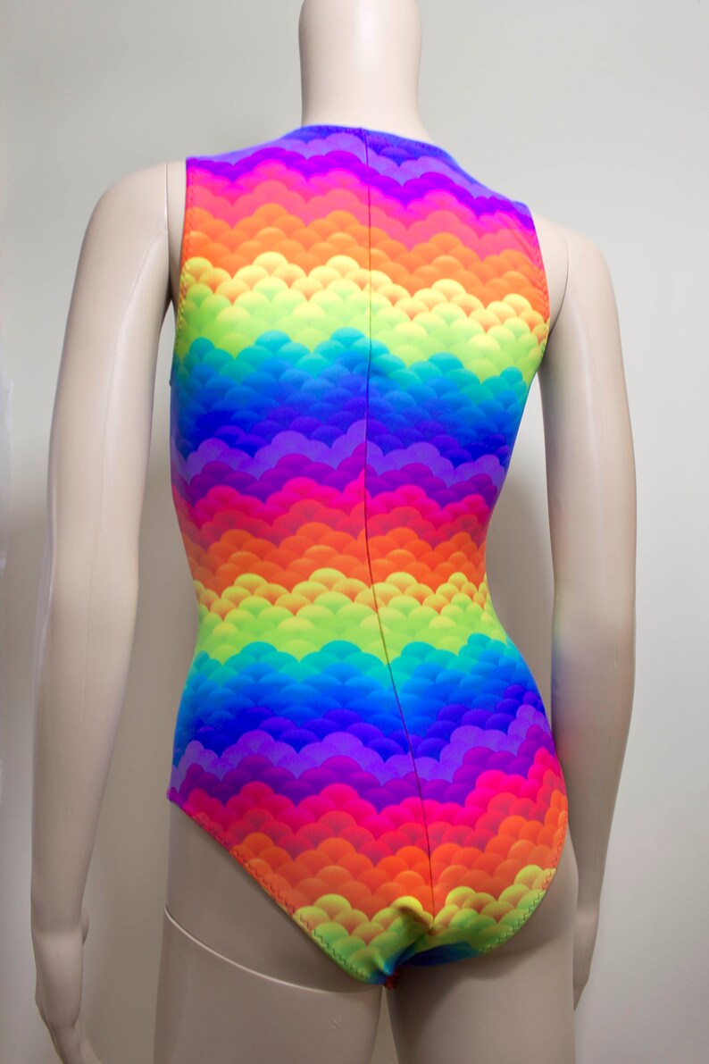 Rainbow Mermaid Bodysuit Cheeky Leotard Pride Festival Etsy