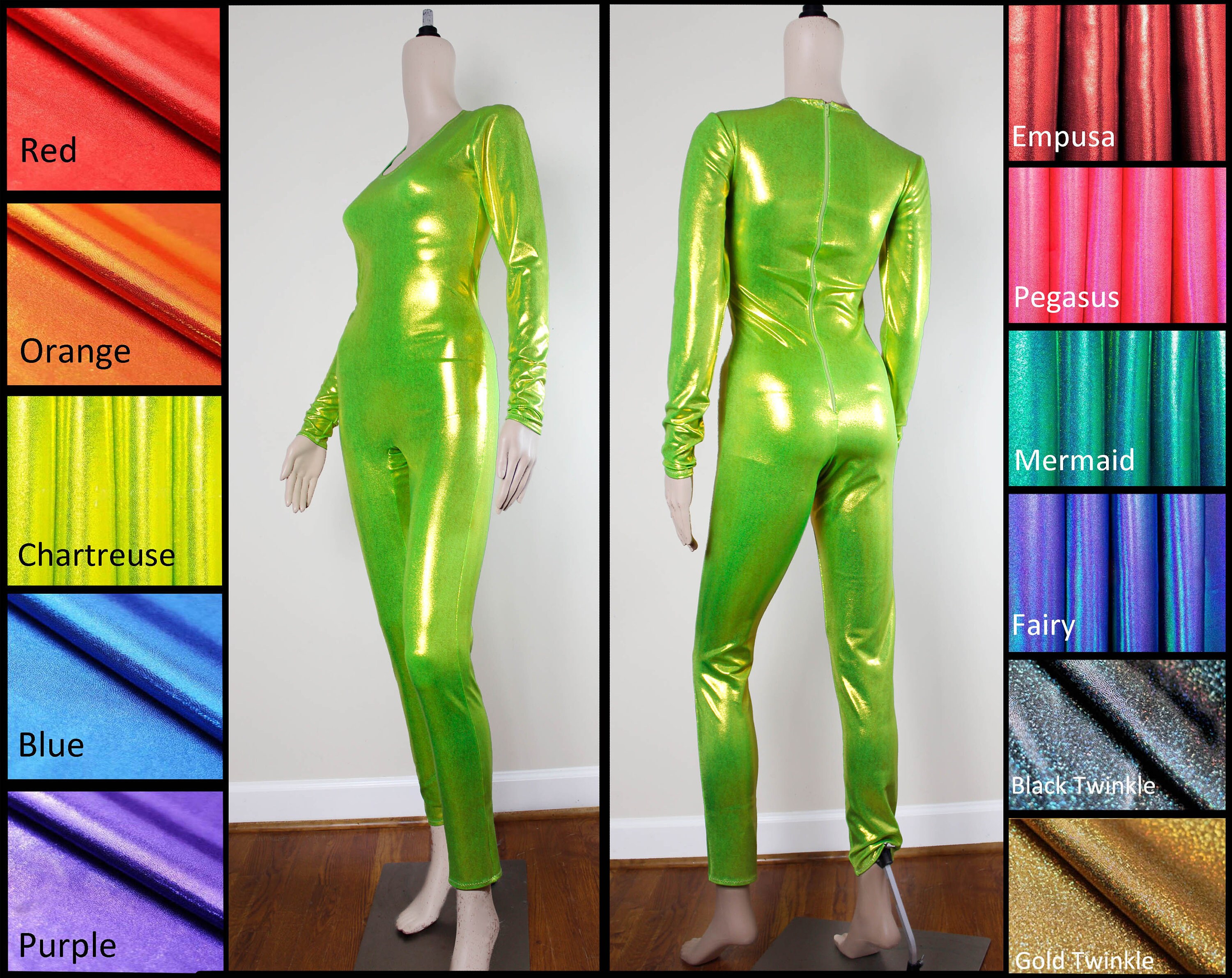 Metallic Catsuit Aerial Catsuit Long Sleeve Bodysuit Full Body - Etsy